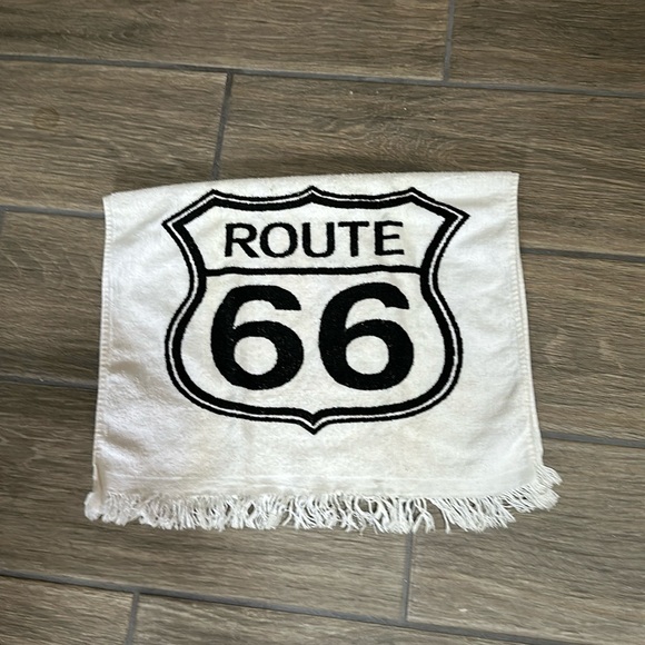 Route 66 | Kitchen | Route 66 Tea Towel Vintage Black And White Fringe ...